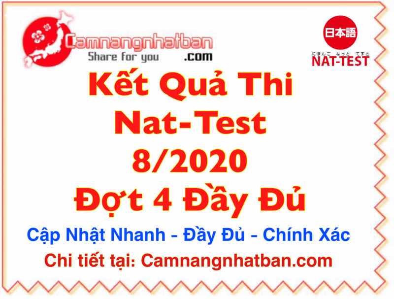 Kết quả thi Nat-test tháng 8/2020 lần 4 Đầy đủ nhất 2Q 3Q 4Q 5Q » Kết ...